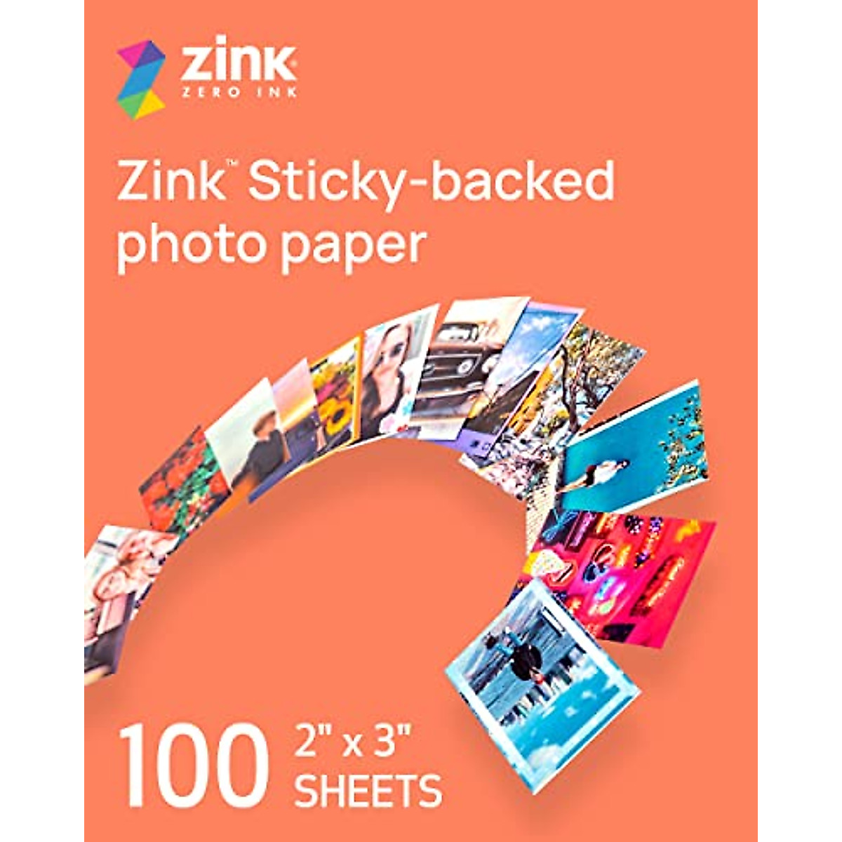 Canon ZINK™ Sticky Back Photo Paper Pack (100 Sheets), Compatible to IVY Mini Photo Printer, IVY CLIQ +2 Instant Camera Printer and IVY CLIQ 2 Instant Camera Printer