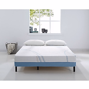 AC Pacific Charcogel Gel Infused Memory Foam Mattress Made in USA, with Shape Contouring Features, Queen Deluxe, White