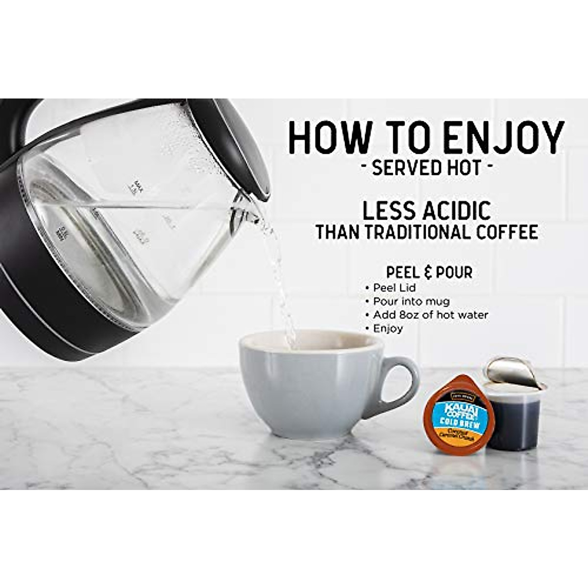 Java House Cold Brew Coffee Concentrate Liquid Pods 1.35 Fluid Ounces Kauai Coconut Caramel Crunch, 8.1 Fl Oz