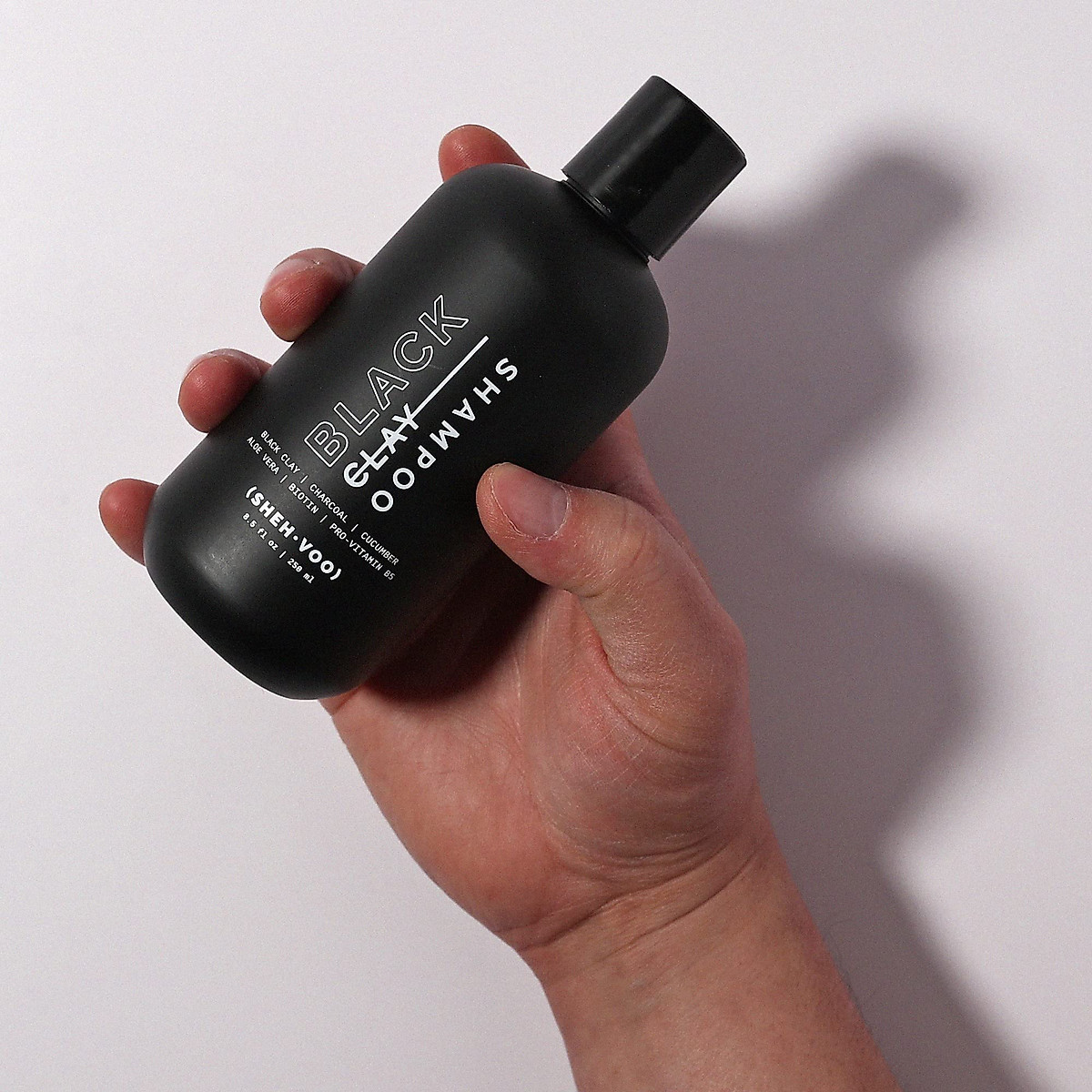 (SHEH•VOO) Black Clay Shampoo - Hair Thickening Shampoo with Biotin (8.5 fl oz)