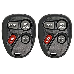 Keyless2Go Replacement for Keyless Entry Car Key Fob Vehicles That Use 4 Button KOBLEAR1XT 15043458 Remote - 2 Pack