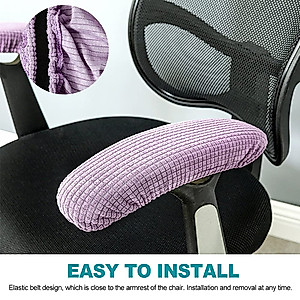 UMXOSM 1pair Office Chair Arm Pad Covers, Stretchable Washable Elastic Office Chair Armrest Slipcovers Covers(Navy Blue)