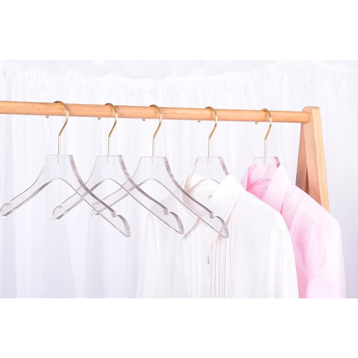 10 Pack Acrylic Clothes Hangers with Gold Hook