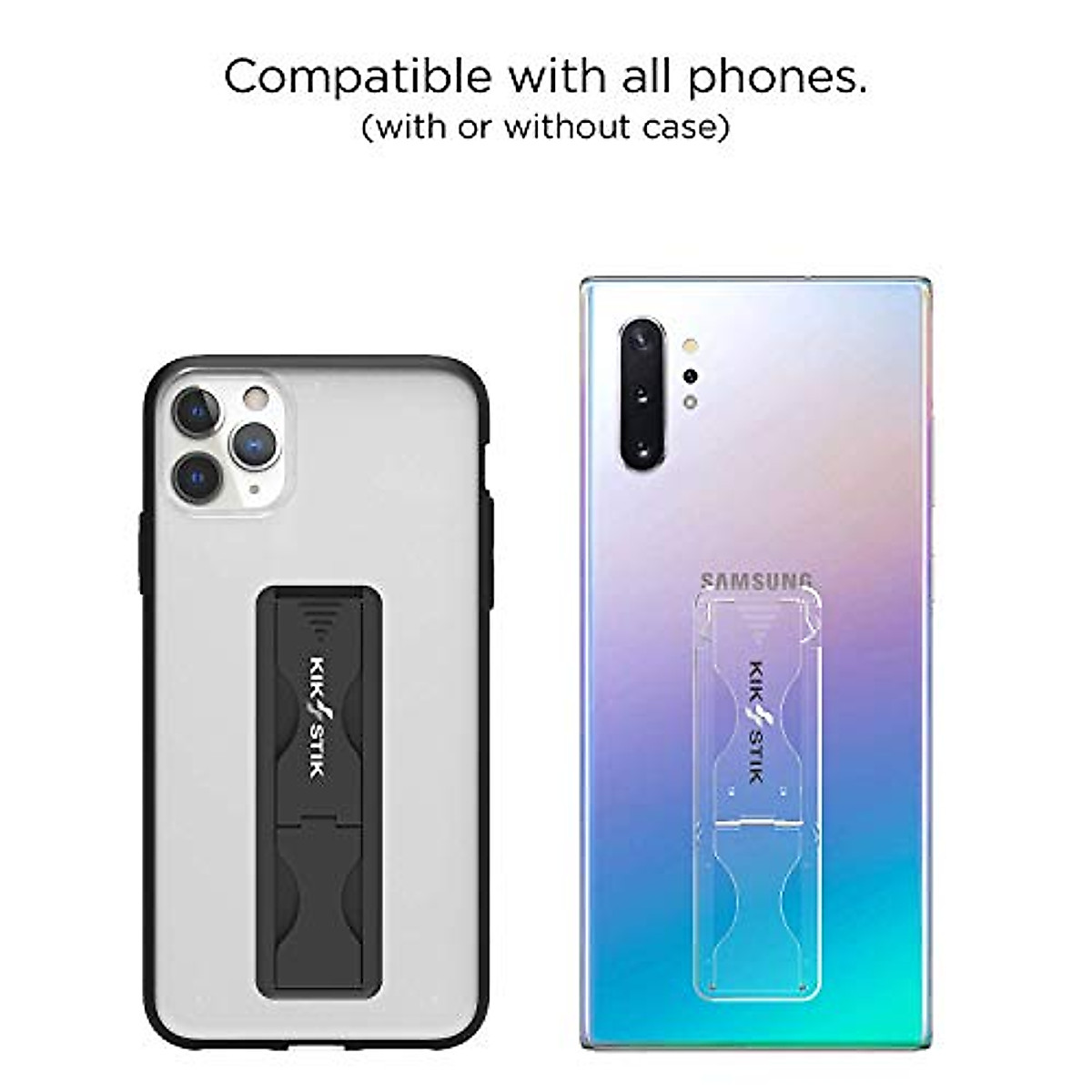 PureGear KikStik Universal Phone Kickstand & Grip, Ultra-Thin, Low Profile, Compatible with Wireless Charger, One Finger Operation Cell Phone Stand, Fits Most Phones, Pocket Friendly (Clear Matte)