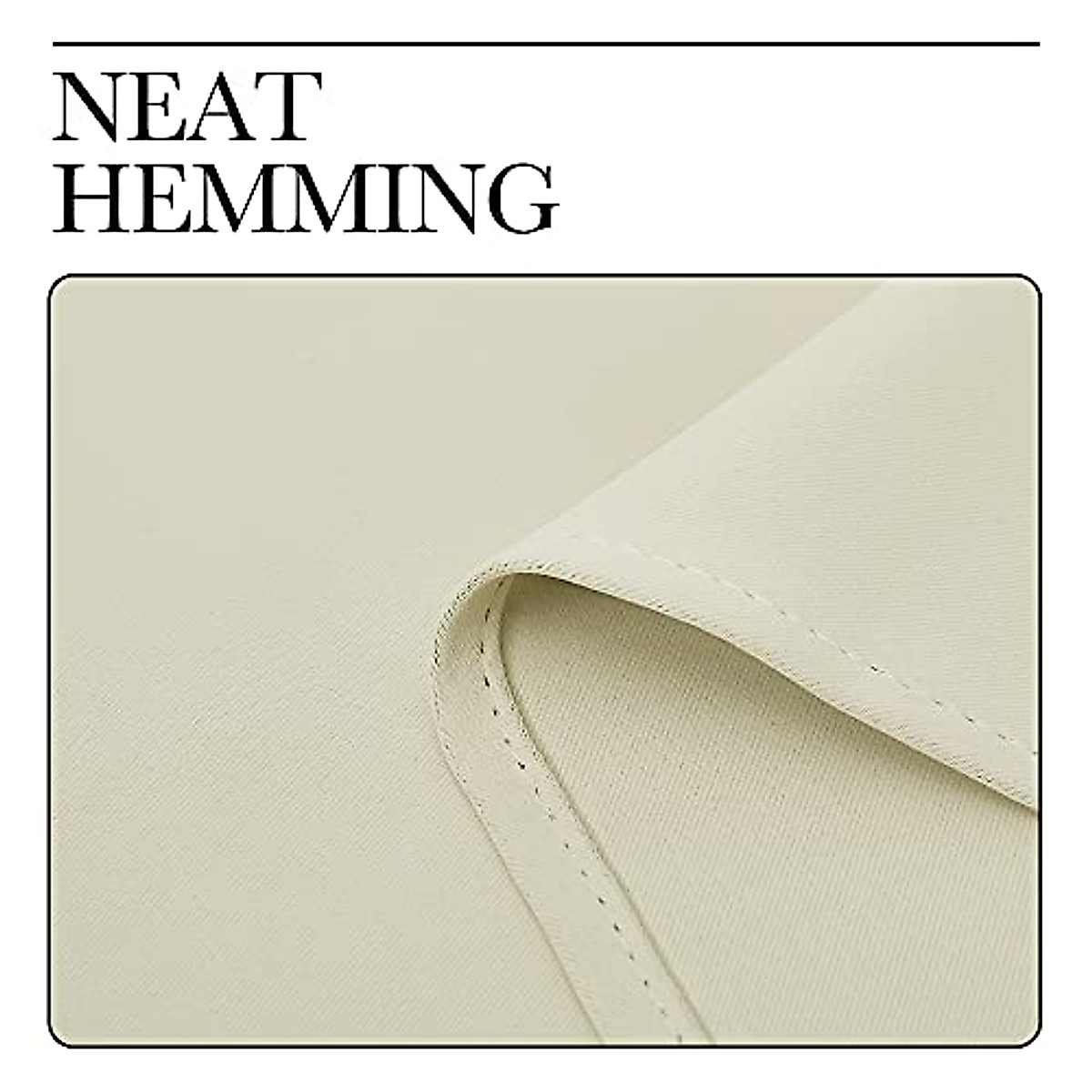 NICETOWN Long Curtains for Windows, Eyelet Top Room Darkening Panels/Drapes for Living Room (Beige, 2 Panels, W42 x L84 inches)