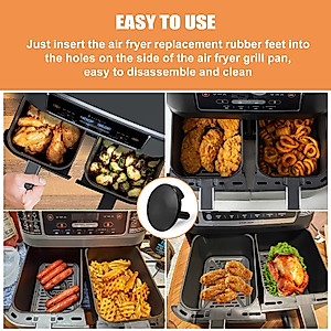 Air Fryer Rubber Bumpers for Ninja Foodi Airy Fryer, 8 PCS Food Grade Air Fryer Replacement Parts Silicone Feet Tabs Tips Accessories for Ninja Foodi DZ201 DZ090 DZ100 DZ401 DZ550 DualZone Air Fryer