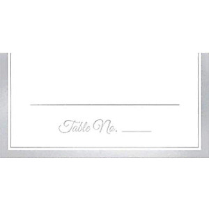 amscan Silver Trim Place Cards | 4" x 4" | 50 Pcs