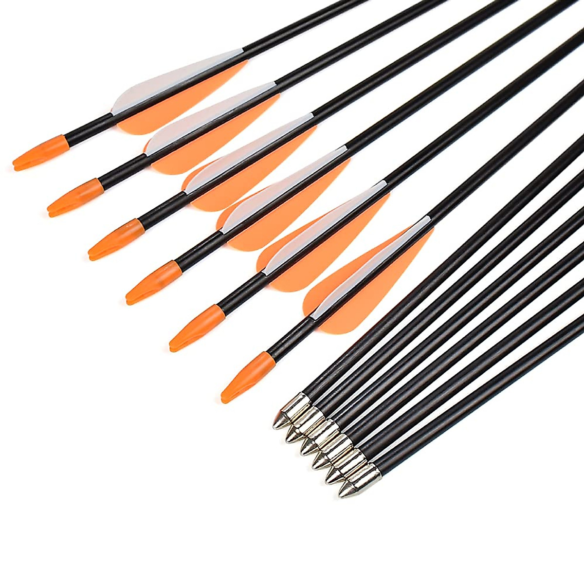 Practice Fiberglass Arrows Archery 30 Inch Target Shooting Safetyglass Recurve Bows Suitable for Youth Children Woman Beginner 6PCS