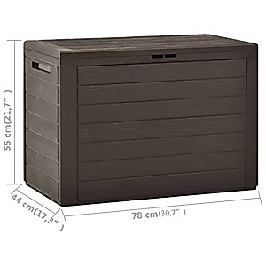 Queen.Y 50 Gallon PP Deck Storage Container Box, Outdoor Patio Garden Furniture, Organization and Storage Box for Patio Furniture, Pool Accessories, Toys, Tools, Brown