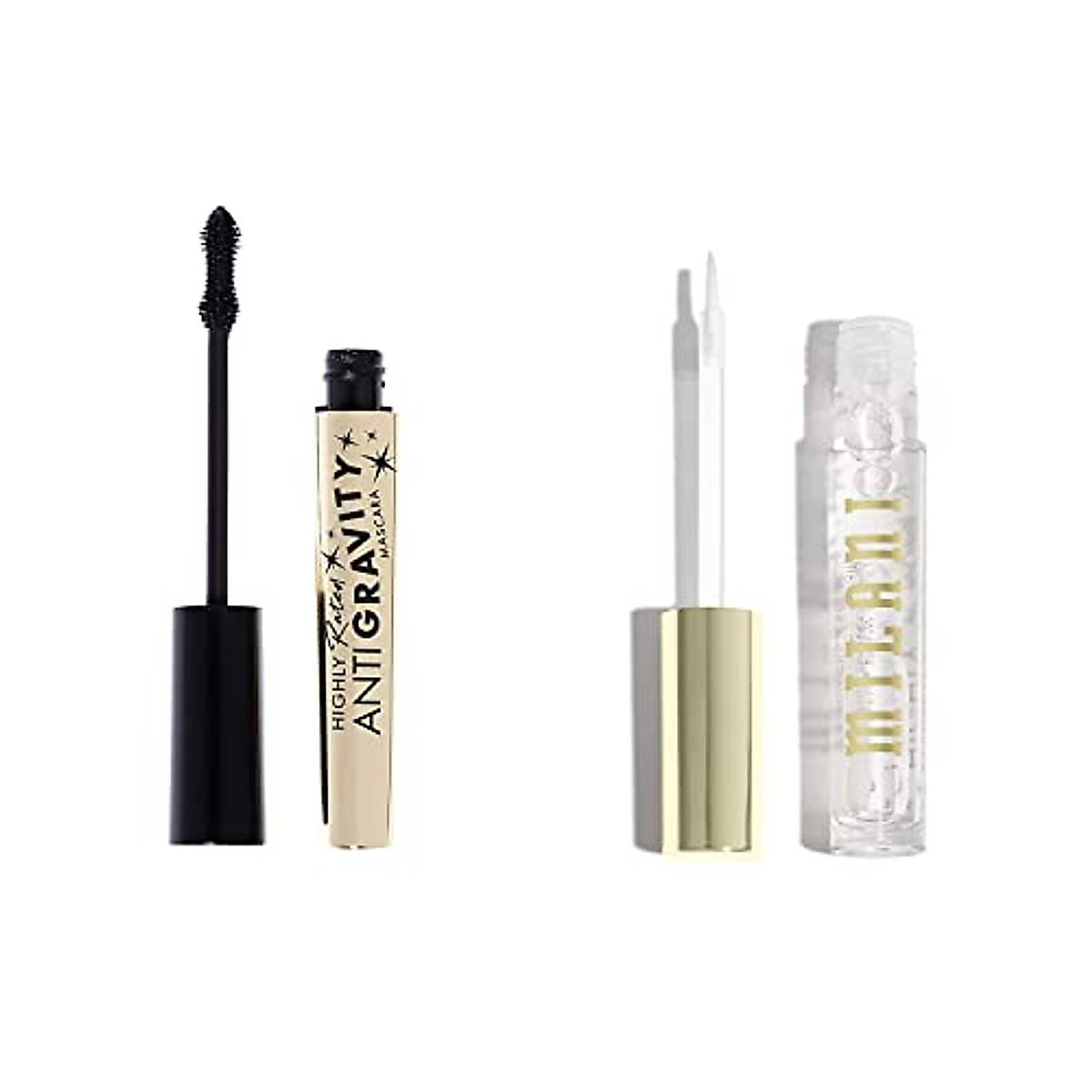 Milani Highly Rated Anti-Gravity Black Mascara with Castor Oil and Molded Hourglass Shaped Brush & Milani Highly Rated Lash and Brow Enhancing Growth Serum