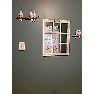 HaakLux Bird Hat Hook,Wall Hanger Decor Hooks,Mounted Resin Cast Ceramic,Tree Branch with Unique Hanging White Dove for Coat Towel Key Clothes in Bathroom Kitchen Bedroom Living Room(3 Birds)