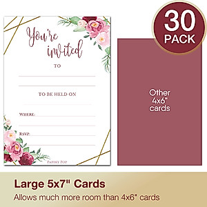 30 Invitations with Envelopes - Any Occasion - Bridal Shower, Wedding, Birthday, Graduation Party - Rose Gold