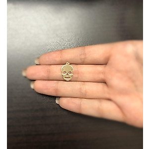 Carol Jewelry 14k Solid Yellow Gold Skull Shaped Pendant for Necklace for Men, Boys, Women, and Girls