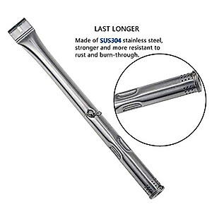 Hongso SUS304 Grill Burner Tubes Replacement for Charbroil 461334813, 463322613, 463334613, Thermos 466360113 Gas Grill, 4 Pack G432-Y700-W1 Grill Burners, SBH0204