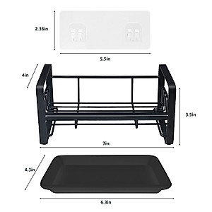 TWORIDER Kitchen Sink Caddy Sponge Holder,304 Stainless Steel Sink Caddy Sponge Holder Kitchen Sink Organizer,Sponge Holder For Kitchen Sink with Removable Drain Tray,Not Including Dispenser and Brush