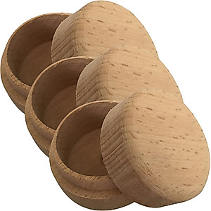 Small Boxes 3pcs Round Wooden Ring Boxes with Lid Small Earring Display Box Wooden Keepsake Box for Jewelry Earrings Necklace Proposal Engagement Birthday Wedding Ring Box