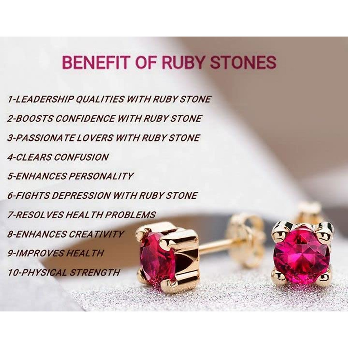 LMDPRAJAPATIS 7.25 Carat Red Ruby Birthstone Gold Plated Adjustable Ring For Men And Women