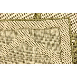 Unique Loom Outdoor Trellis Collection Area Rug - Moroccan (7' 1" x 10' Rectangle, Beige and Olive/ Beige)