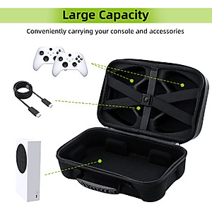Mcbazel Hard Carrying Case for Xbox Series S, Travel Case Storage Bag for Xbox Series S Console Wireless Controller & Gaming Accessories - Black