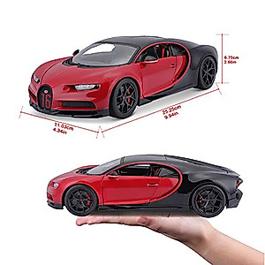 Maisto Bugatti Chiron Sport 1/18 Diecast Model Car - Black/Red (18-11044-00000022)
