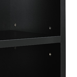 Taikonaut 8 Tier Media Tower Shelf, Adjustable Bookshelf, CD DVD Slim Organizer with Adjustable Shelves, Home Office Bookshelf, Multifunctional Bookshelf, Living Room, Bedroom (Black)