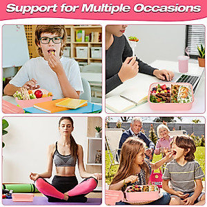 77 Pieces Bento Box Lunch Box Kit Large Pink Insulated Lunch Bag 3 Layer Stackable Leakproof Lunch Box Containers with Cup,Lunch Bag,Spoon,Fork,60 Pieces Lunch Box Notes for Girl Women (Rose Red)