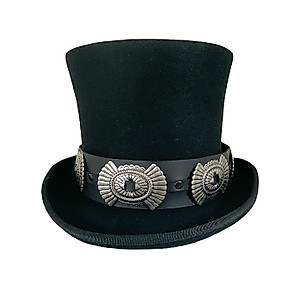 Funk Plus Silver Concho Hat Band for Cowboy Hats, Steampunk Tophats, Costume Rock Hat Slash Hat