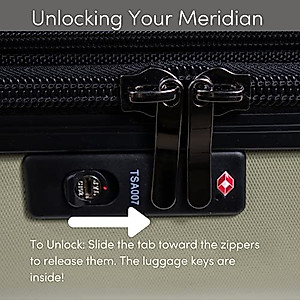 Sherpani Meridian, 22 Inch Travel Hardside Luggage, Durable Hardshell Luggage, Expandable Suitcase with Wheels, Lightweight Rolling Luggage for Women, Carry On Luggage 22x14x9 Airline Approved (Black)