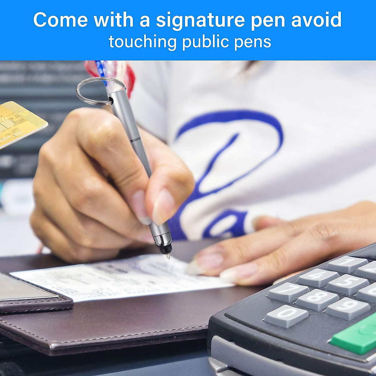 Outus 8 Pieces Stylus Pen Keychain Portable Touch Screen Capacitive Stylus, 3-in-1 Integrated Key Chain Stylus Pens for Tablets and Cell Phones