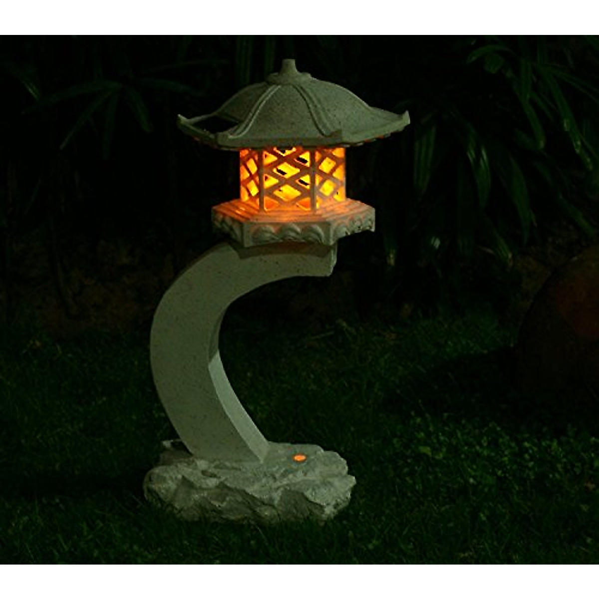 TIAAN 24”Height Japanese Style Lantern Solar Garden lamp Solar Pagoda Light
