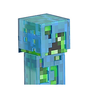 Mattel Minecraft Diamond Level Creeper Action Figure & Die-Cast Accessories, Collectible Toy Inspired by Video Game, 5.5 inch