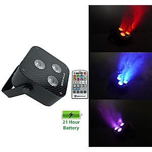 3 Rockville MINI RF3 Black RGBWA+UV DJ/Party LED Wash Lights+4-Ch. RF Par Remote