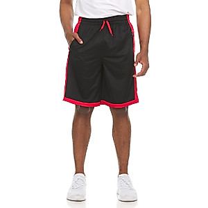 Spalding Mens Guard Performance Basketball Short, Black/Red, M