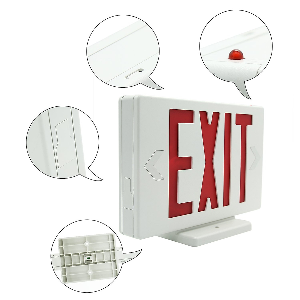 Ainfox 2 Pack LED Exit Sign Emergency Wall Light, Back -up Letter Cover (red/2pack)