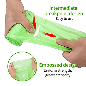 [200 Counts] 2.6 Gallon Biodegradable Trash Bags | Eco-Friendly, Unscented, 10L Small Size Bags for Bathroom Bedroom Office Kitchen Trash Can | Compostable Garbage Bag by EnvoWise