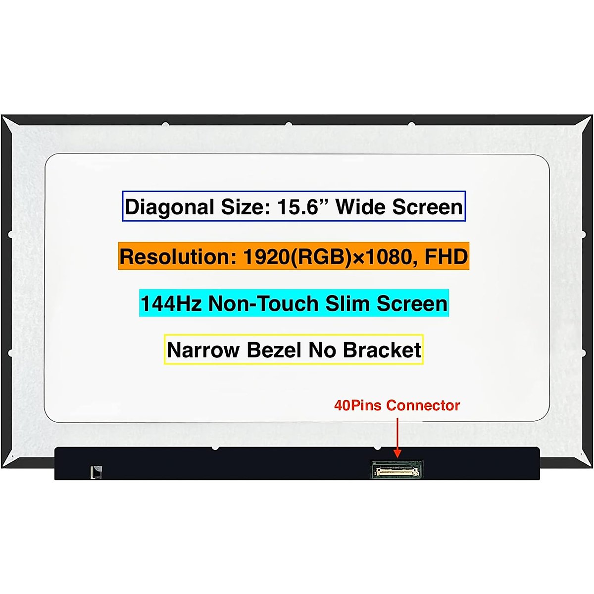 EM EMAJOR TECH New Screen Replacement for MSI GF65 9SD-1028US MS-16W1 1920X1080 FHD 144Hz Non-Touch Replacement LED Screen Display with Set of Adhesive Tape