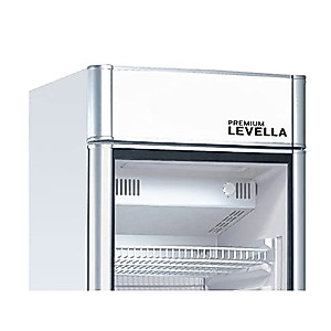 PremiumLevella PRF65DX Single Glass Door Merchandiser Refrigerator -Beverage Display Cooler-6.5 cu ft-Silver