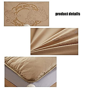 KASAN Japanese Floor Mattress, Japanese Futon Mattress Foldable Mattress, Mattress Tatami Mat with Washable Cover, Easy to Store and Portable for Camping,Brown,200x220cm (79x87in)