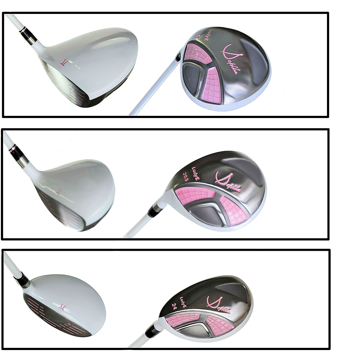 Sephlin - Lady Jayde Pink Girls Left Handed 7 Pieces Golf Club Set & Golf Bag Ages 6-10 2.0