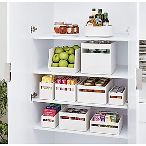 iDesign Renewable Paulownia Wood Collection Open Front Storage Bin, 11.46" x 8" x 10", White Wash