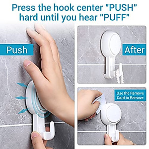 LUXEAR Shower Caddy Suction Cup NO-Drilling Removable Shower Shelf Powerful Heavy Duty Hold up to 22lbs with pack suction shower hooks replacement hooks