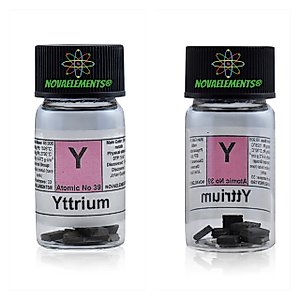 Yttrium Element 39 Y, Pure Sample 1 gram 99.95% in Glass Vial with Label