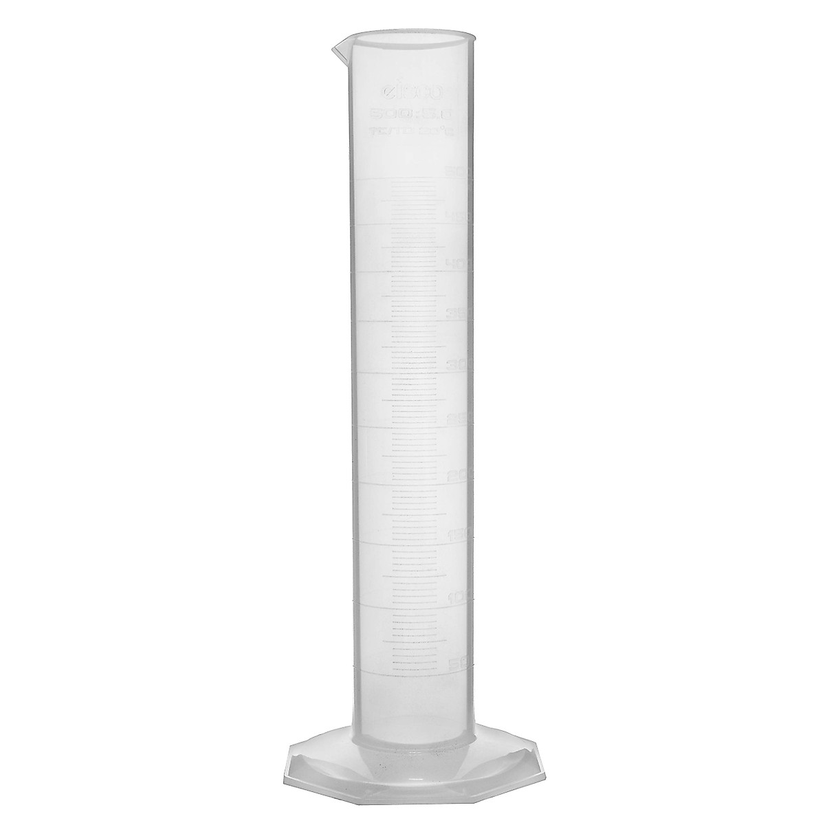 EISCO 7PC Graduated Cylinder Set - Class B - 10ml, 25ml, 50ml, 100ml, 250ml, 500ml & 1000ml - Polypropylene Plastic, Octagonal Base, Moulded Graduations - Industrial Quality, Autoclavable