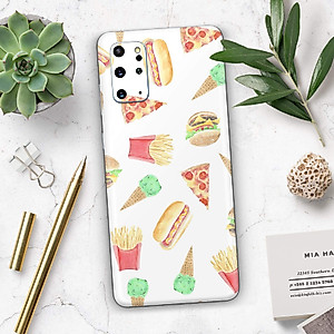 DesignSkinz The Fun Fries,Pizza,Dogs, and Icecream Protective Vinyl Decal Wrap Skin Cover Compatible with The Samsung Galaxy S20 (Screen Trim & Back Glass Skin)