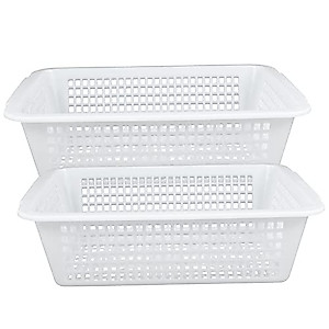 Tofficu 2pcs Storage Basket Document Letter Tray Plastic Folder Paper Storage Organizer Multifunctional File Basket Desk Tray Plastic Basket Tray Folder Basket Barbecue Desktop White Abs