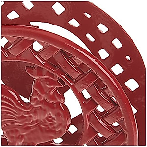 Home Basics Cast Iron Rooster Napkin Holder (Red)