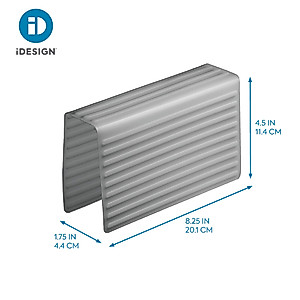 iDesign 64183 Lineo Silicone Sink Saddle, Glassware Protector for Kitchen, Bathroom Pots, Pans, Dishes, 8.25" x 1.75" x 4.5", Gray