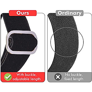 Lamshaw Stretch Elastics Nylon Adjustable Replacement Strap Accessories Compatible for SKG V7 Smart Watch/TOZO S2 44mm Watch/Boean, GGZZ, Dirrelo, Fitpolo FVYAO ID207 Veryfit 1.69 smartwatch (Black)