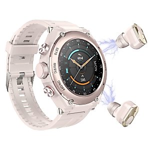 Desong Smart Watch with Earbuds, 3 in 1 Round Fitness Tracker,1.28inch Smartwatch for Men,Answer/Make Call,Recording,Sleep Monitor,Sports Smart Watch Long Time Standby
