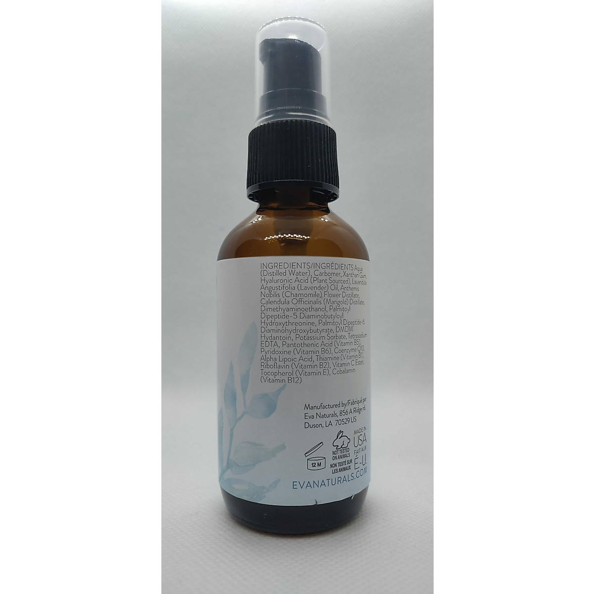 Eva Naturals Pure Hyaluronic Acid Serum For Face - Facial Serum - Wrinkles and Fine Lines - Perfect Hydrating Serum for Face and Dry Skin - Pairs with Vitamin C Serum (2 Oz)